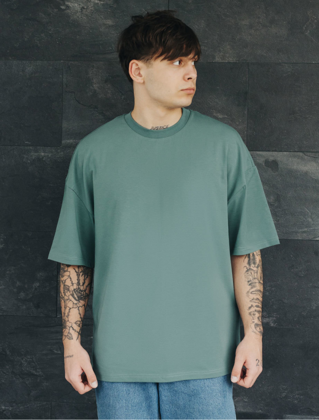 Koszulka Staff turquoise basic oversize