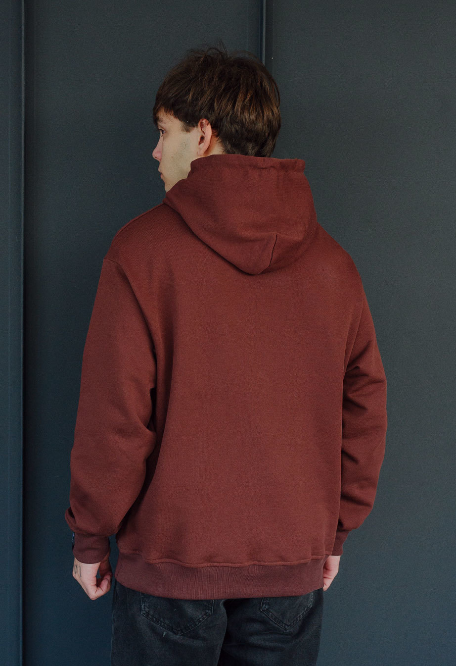 Bluza z kapturem męska Staff brązowa oversize