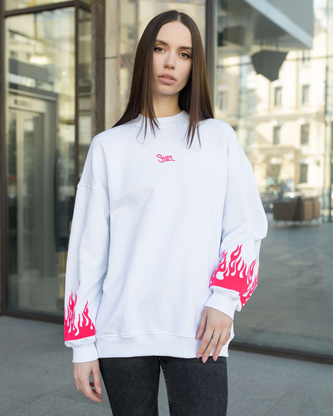 Damska bluza Staff logo & fire oversize