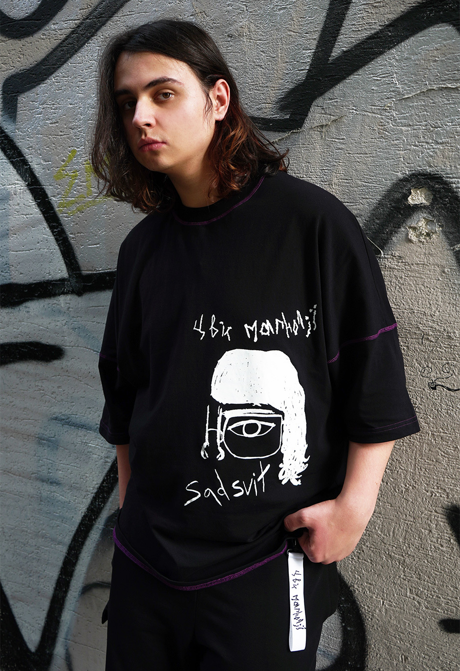 Koszulka Staff x SadSvit "Kolor magnolii" black oversize