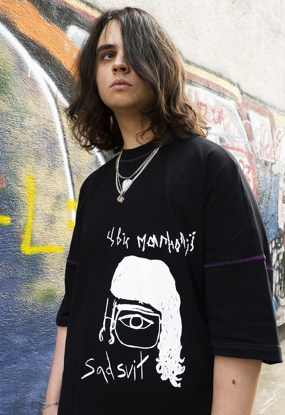 Koszulka Staff x SadSvit "Kolor magnolii" black oversize