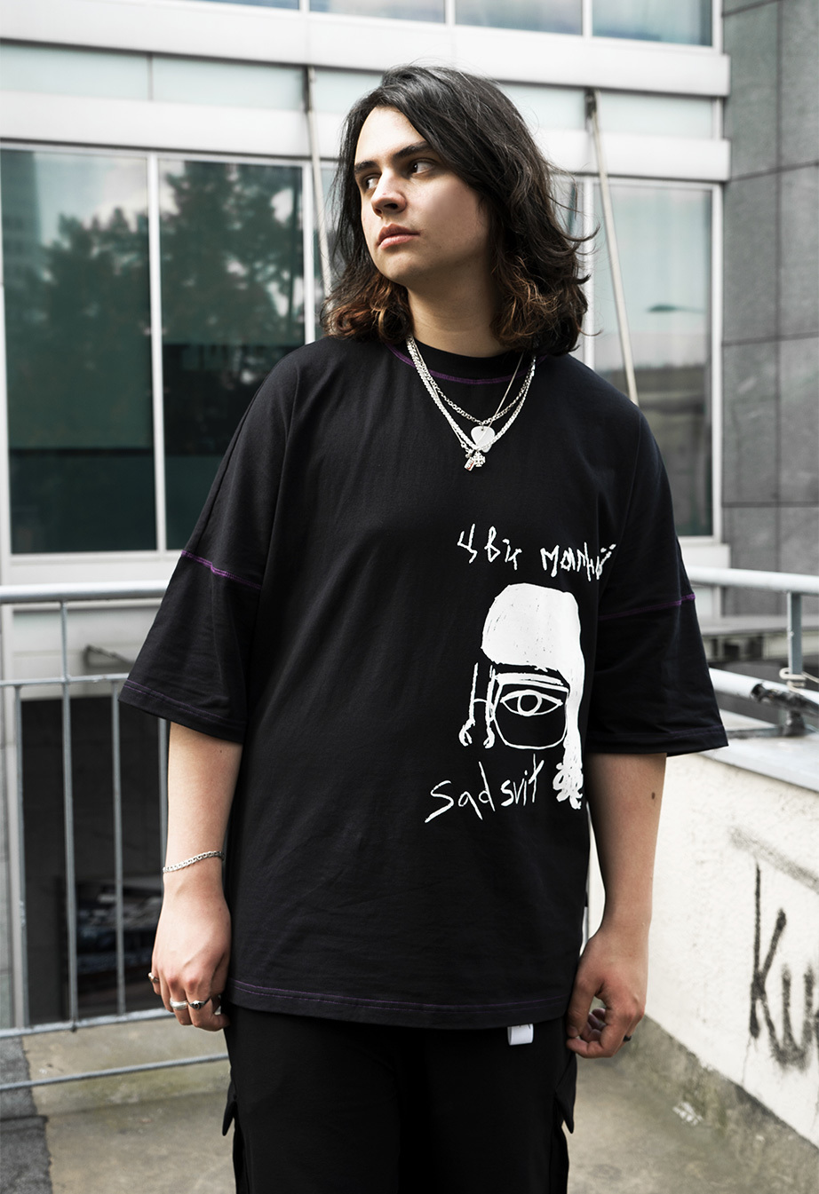 Koszulka Staff x SadSvit "Kolor magnolii" black oversize