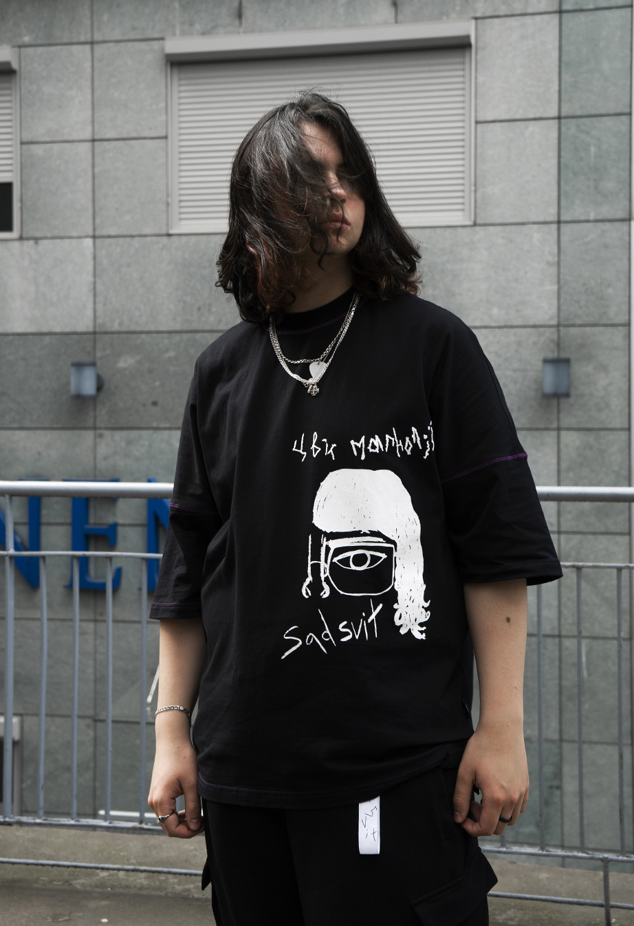 Koszulka Staff x SadSvit "Kolor magnolii" black oversize