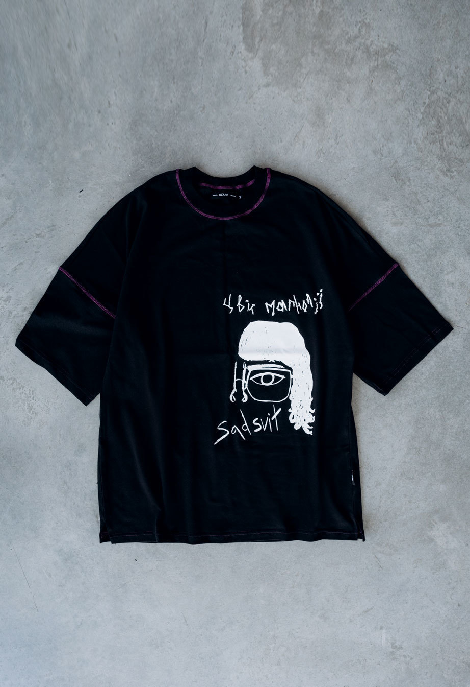 Koszulka Staff x SadSvit "Kolor magnolii" black oversize
